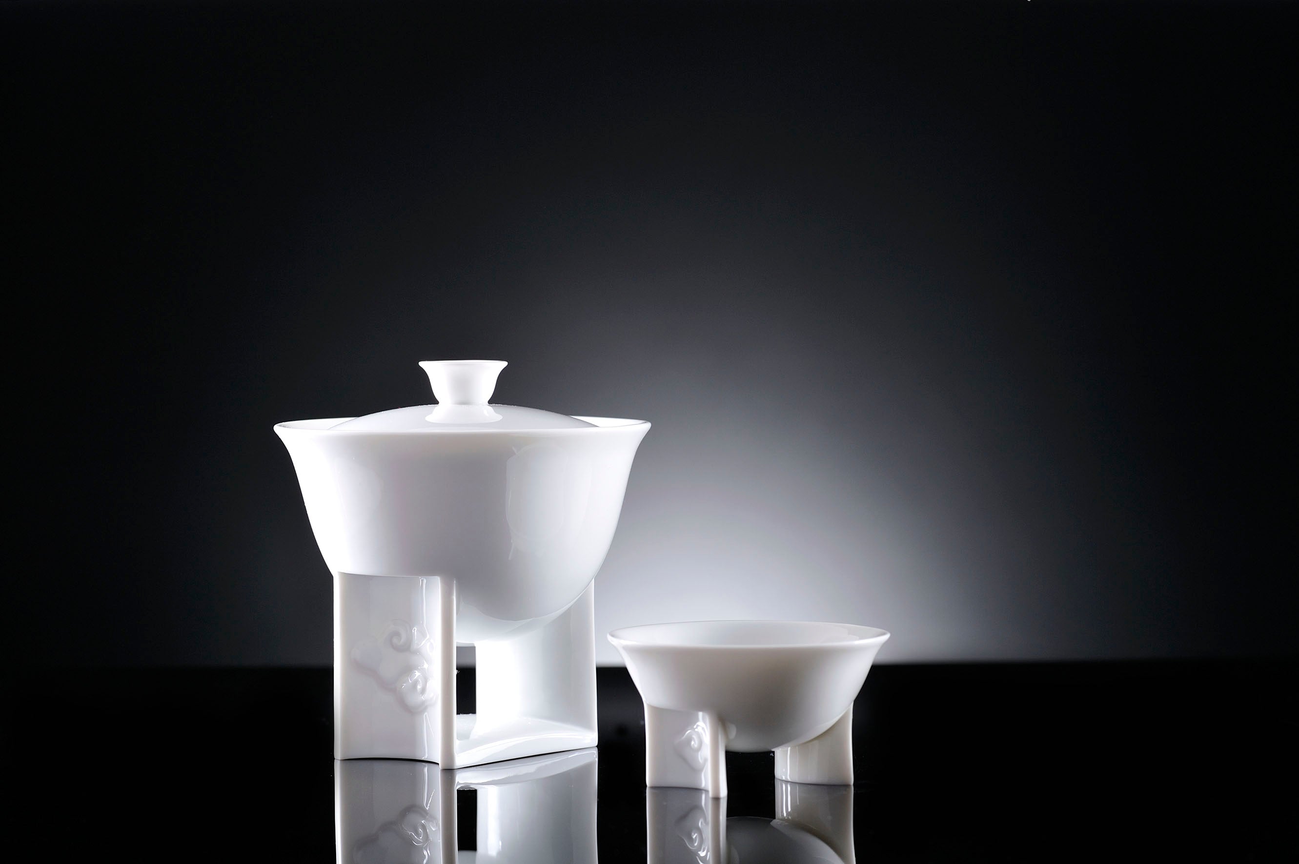 Wandering Freely｜Contemporary Gaiwan with Auspicious Cloud Relief ...